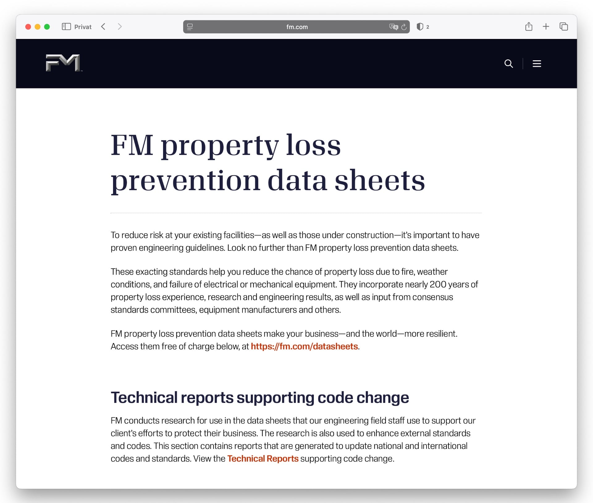 FM Global Data Sheet 3-2 | Internationale Anforderungen an Sprinkleranlagen